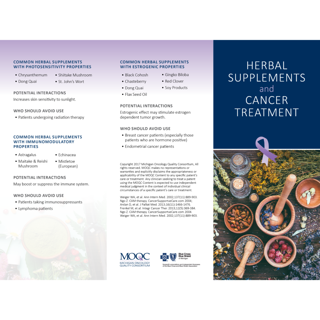Herbal Supplements & Cancer Treatment Pamphlet - Michigan Oncology ...